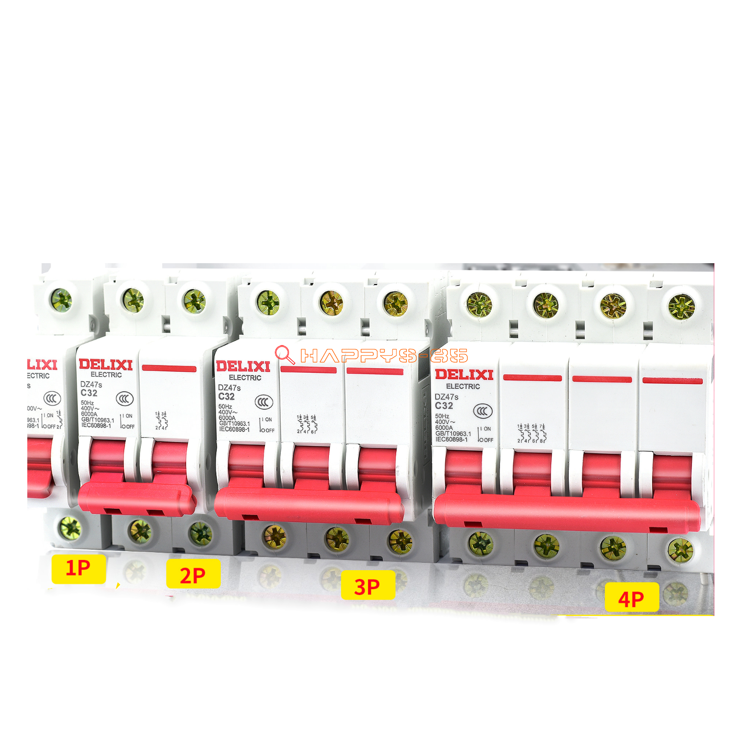 1x AC 230V/400V 1A-63A 6000A 1P/2P/3P/4P MCB Miniature Circuit Breaker ...
