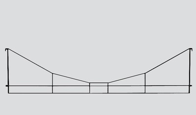 8924 Marklin Z-scale Catenary Wire section cross span to spans 5 tracks ...