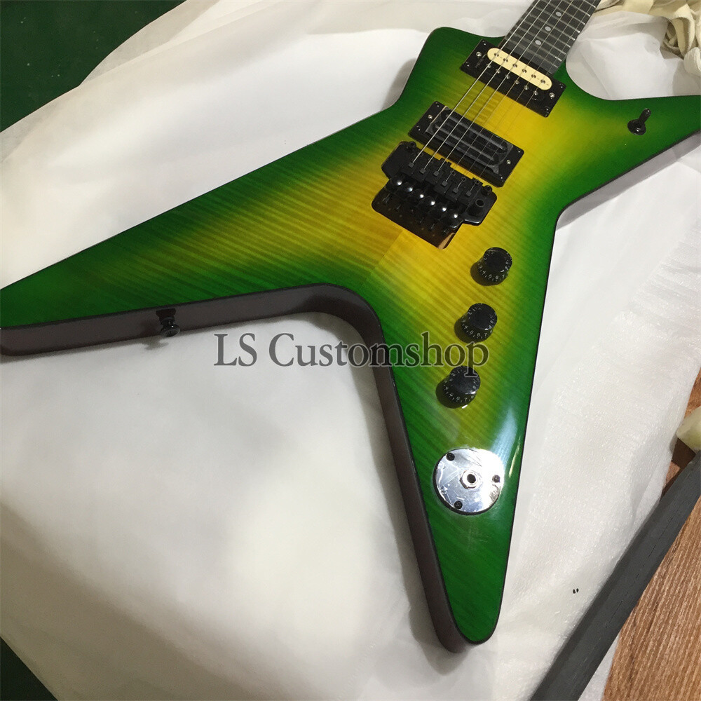 Custom Green Dimebag Slime ML Electric Guitar Mahogany Body Flame Maple ...