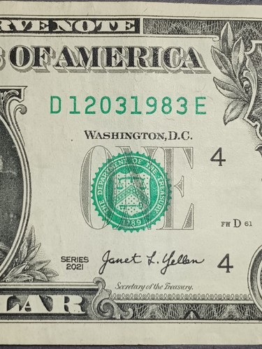 2021 $1 D CLEVELAND BEP D-E BLOCK TRUE BIRTHDAY NOTE DECEMBER 3 1983 ...