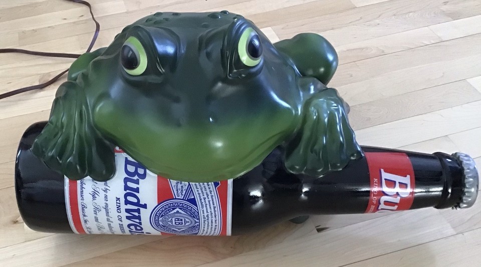 Excellent Budweiser Lighted Talking Frog Motion Activated | eBay