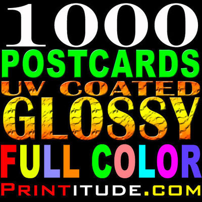 PERSONALIZED POSTCARDS 5.5x8.5 GLOSSY UV COATED 2 SIDED FULL COLOR ...