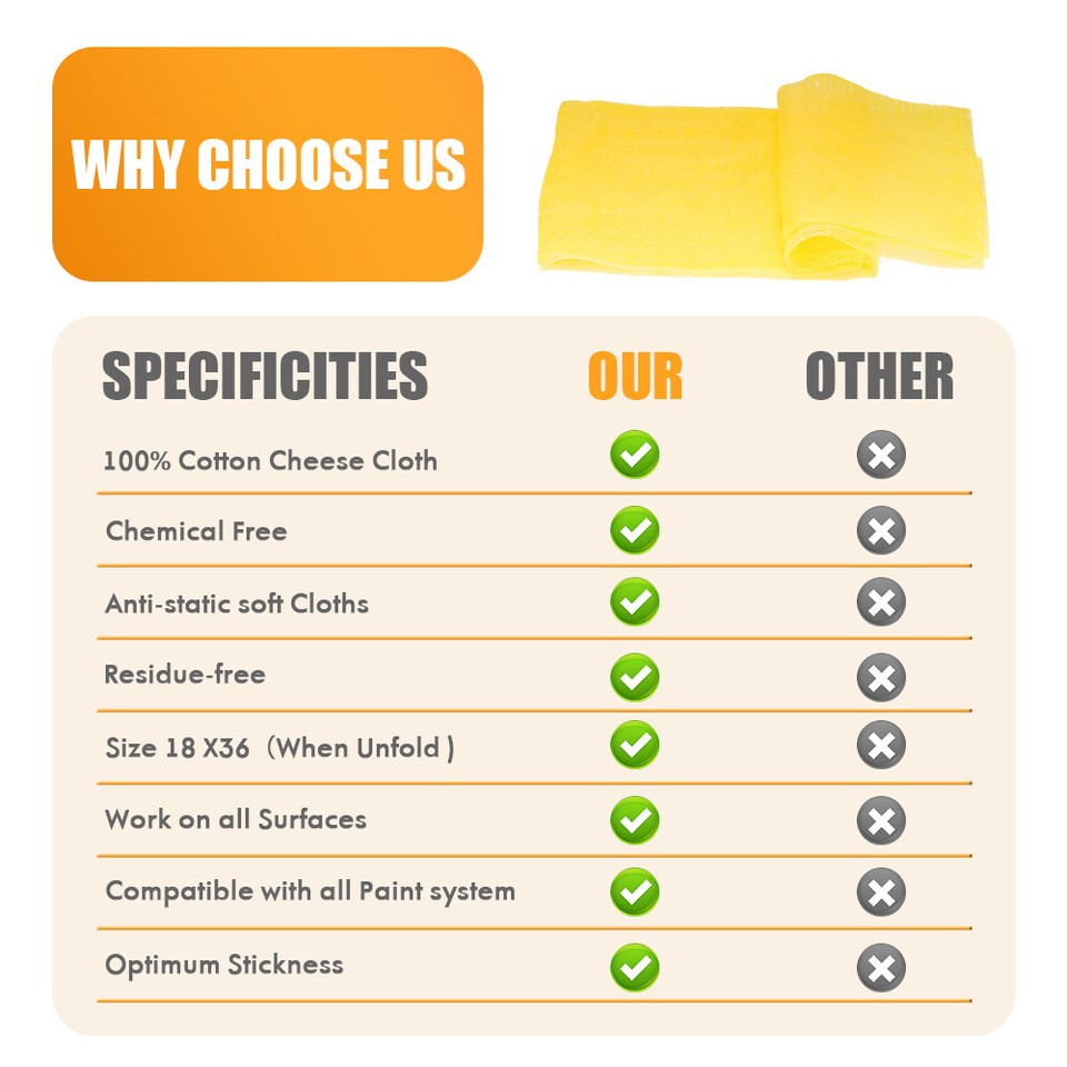 Tack Cloth for Woodworking Tack Rags Automotive Paint Cloths Stain Rags ...