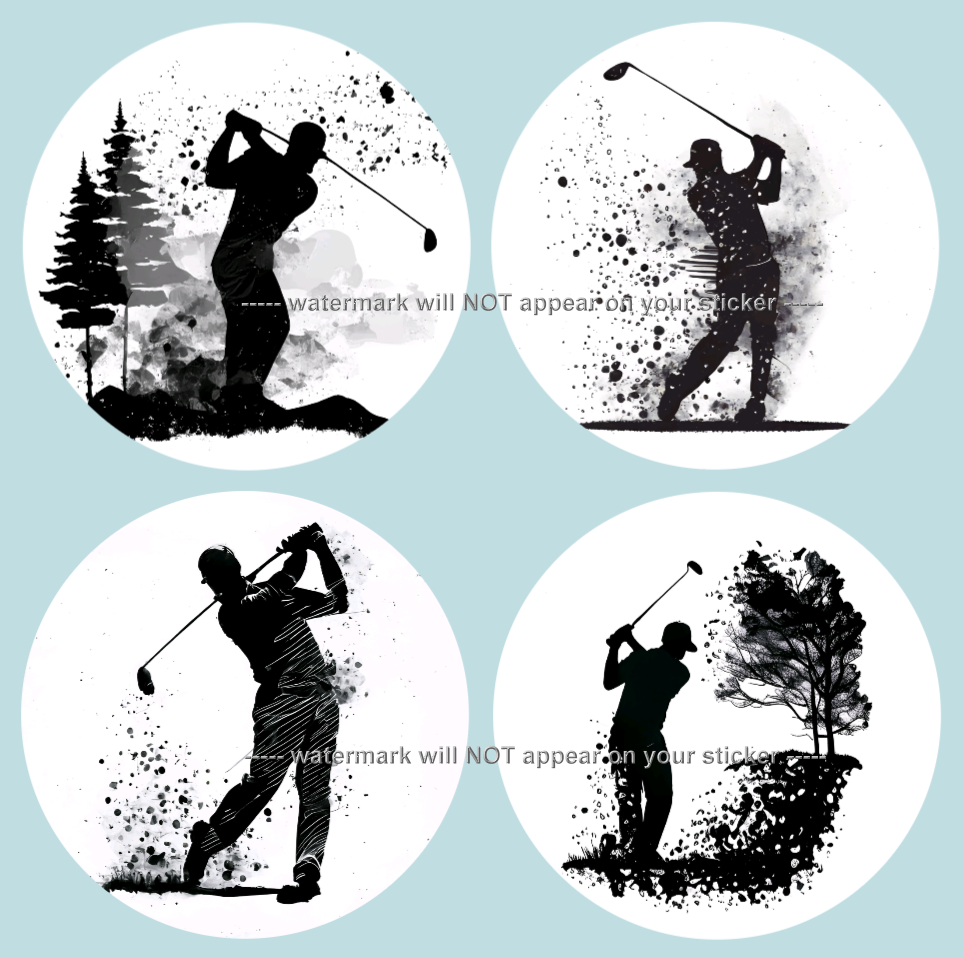4x Golf Player Golfer Bundle Art Vinyl Sticker B&W #9166 | eBay