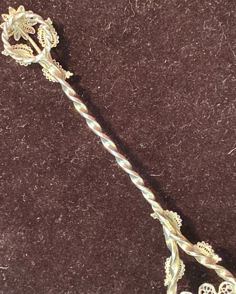 Antique French Filigree Floral Spoon Art Nouveau 800 SILVER Nut | eBay