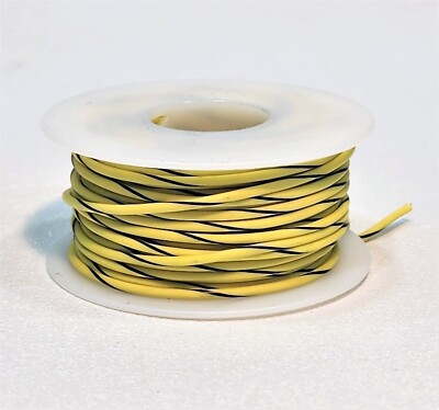 TXL Automotive Hook-up Wire 18 AWG Gauge YELLOW w/ BLACK STRIPE ~ 50 ...