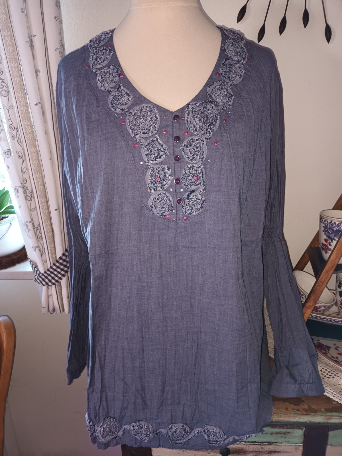 Ulla Popken Bluse / Tunika Gr.46/48 blau * Neu mit Etikett NP69,95€ | eBay