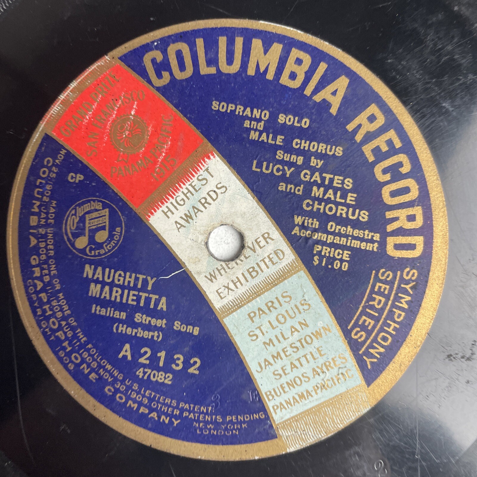 10" 78 RPM-Lucy Gates-Naughty Marietta/The Cuckoo Clock/Columbia A2132 ...
