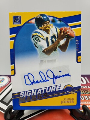 2021 Panini Donruss Football Signature Marks Charlie Joiner Autograph ...
