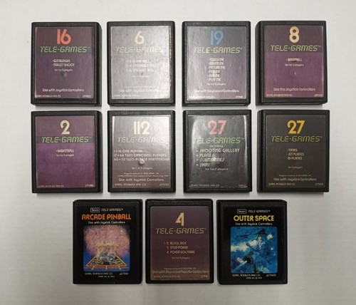 11 videogame Atari 2600 lot Tele-Games lot 2 picture labels TESTED ...