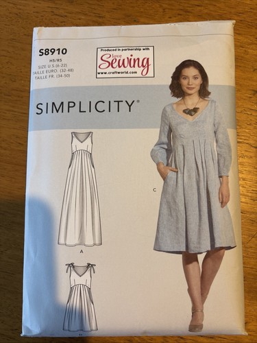 Simplicity Sewing Pattern 8910 Miss Dress with Sleeve & Length ...