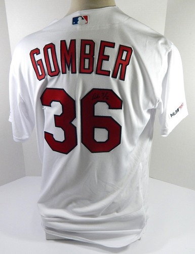 2019 St. Louis Cardinals Austin Gomber #36 Game Used White Jersey MLB 150 P 48 1 | eBay
