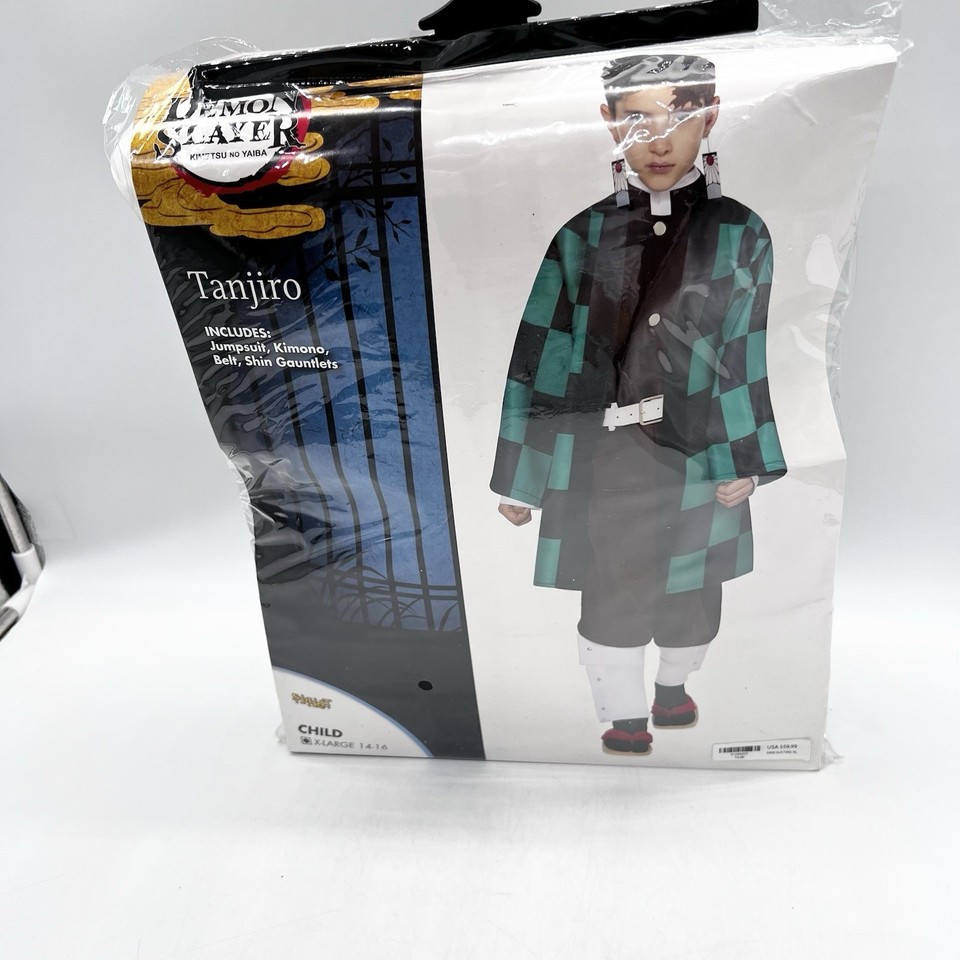 Spirit Halloween Demon Slayer Tanjiro Kids Costume Size XL 14-16 | eBay
