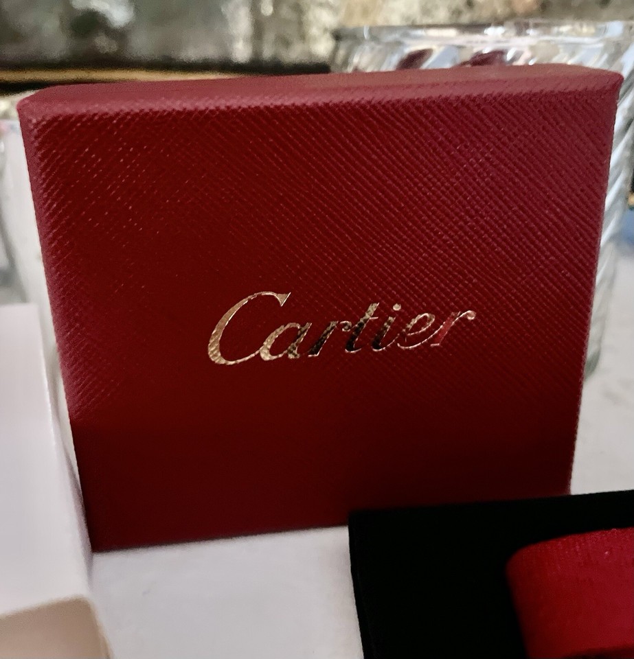 GIFT READY! CARTIER Bow Earrings 18K Yellow Gold & Sterling Ribbon Box ...