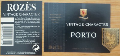 etiquettes vins PORTUGAL ROZES PORTO VINTAGE CHARACTER PORTO wine ...