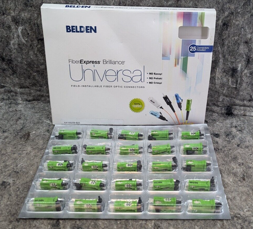 🔥New Pk of 25🔥 BELDEN | AX105209-B25 FX Brilliance SC/APC Connector SM ...