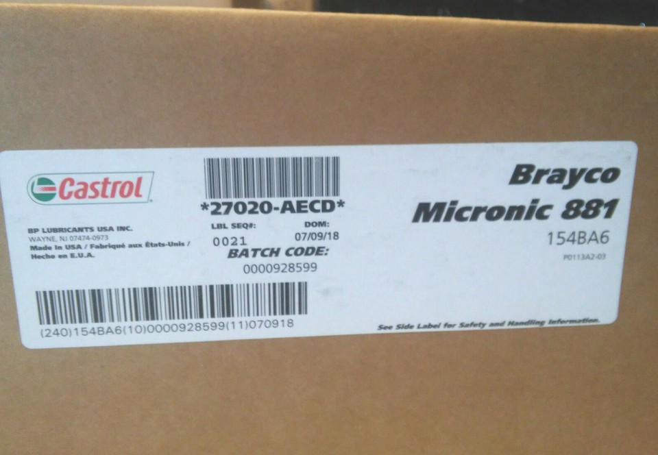 1 Quart of Castrol Brayco Micronic 881 Hydraulic Fluid | eBay