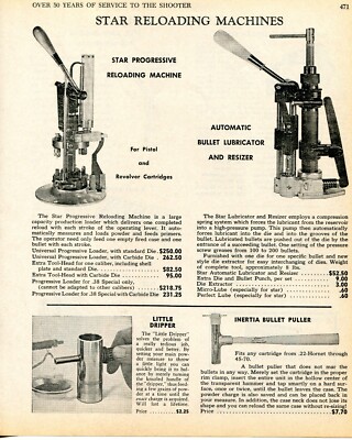1970 Print Ad of Star Progressive Reloading Machine, Bullet Lubricator ...