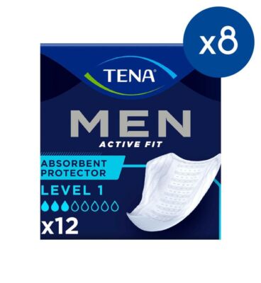 TENA Men Level 1 Incontinence Absorbent - 8 packs of 12 bundle | eBay UK