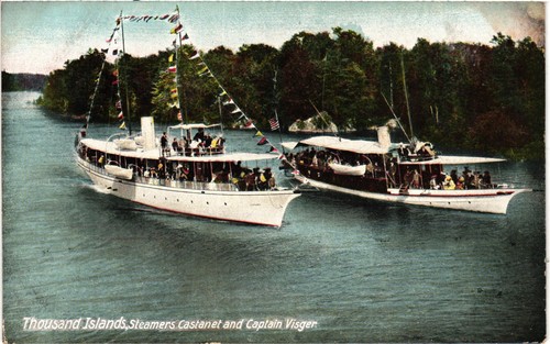 Thousand Islands Steamers Castenet and Captain Visger New York Postcard ...