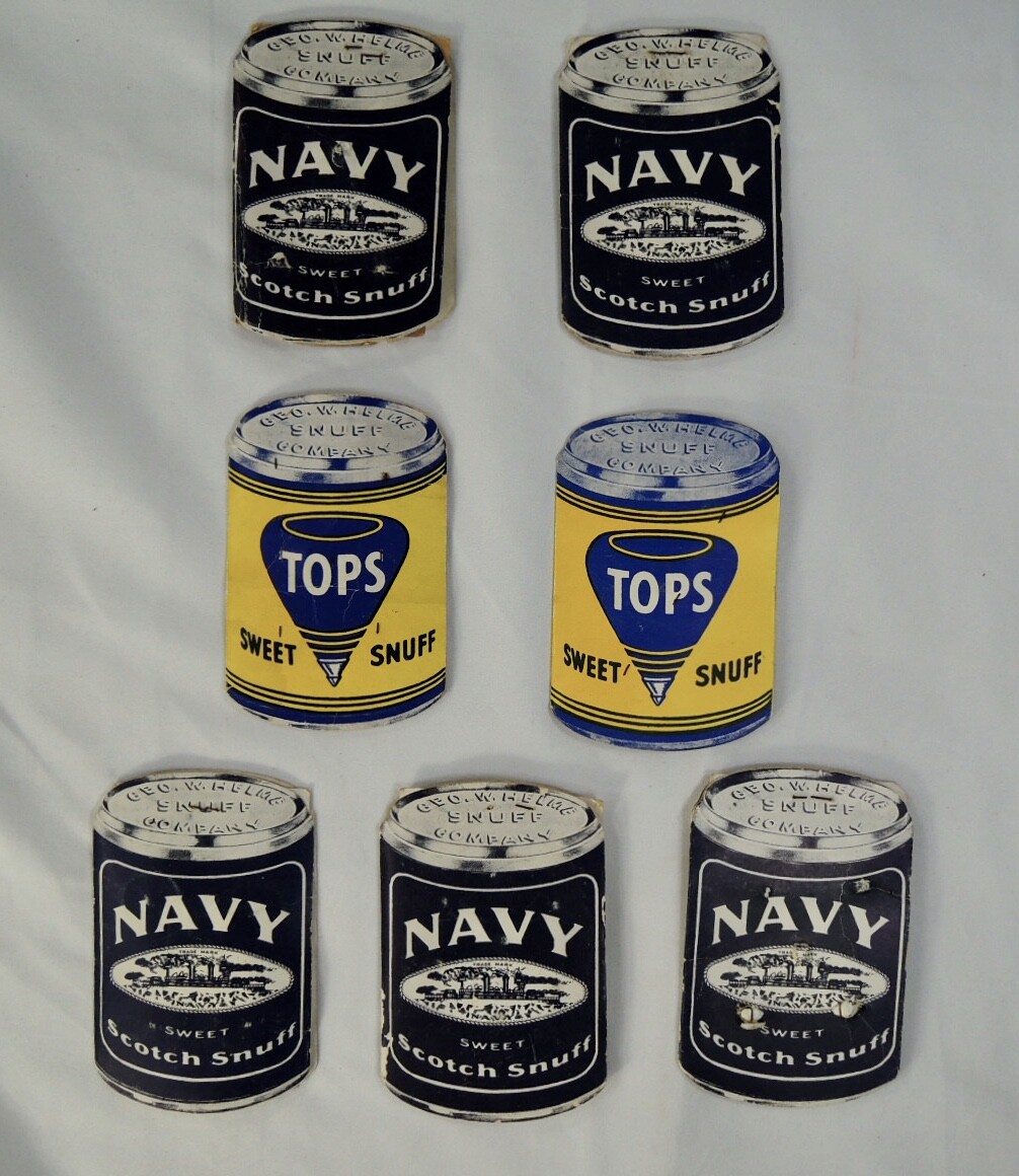 Lot 1957 Navy & Tops Sweet Scotch Snuff Cardboard Advertising w/ Sewing ...