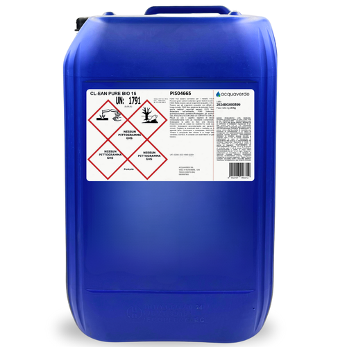 Clean Pure Bio CLORO LIQUIDO SODIO IPOCLORITO 14%/15% per ACQUA PISCINA ...