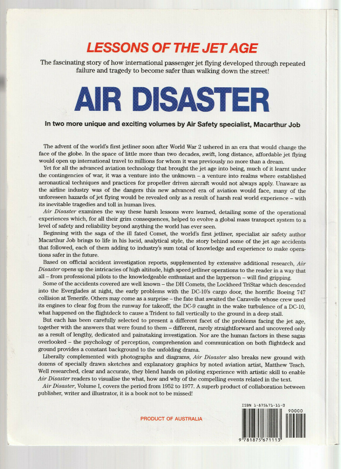 AIR DISASTER : VOLUME 1 - MACARTHUR JOB plane crash aviation mishaps ...