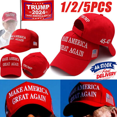 Trump 2024 MAGA RED Hat 45-47 Baseball Cap Make America Great Again ...