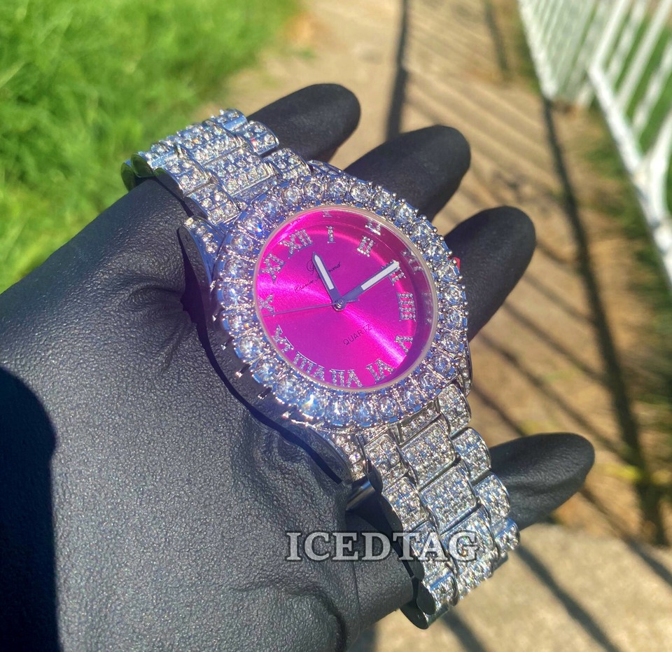 FULLY ICE OUT WOMEN'S BLING-ED LUXURY STYLISH COLORFUL DIAL TRENDY ...