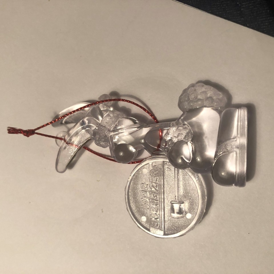 1992 Energizer Battery Bunny Mascot Christmas Ornament Clear Acrylic | eBay