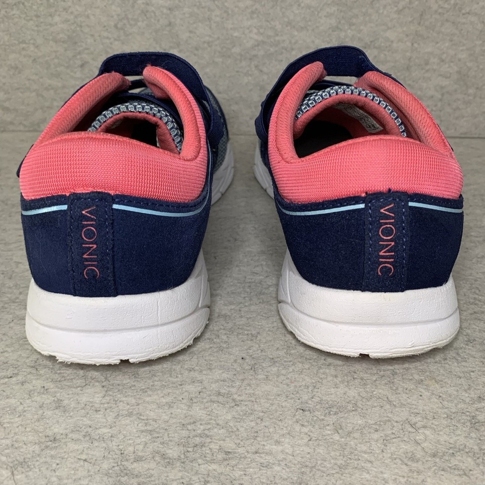 Vionic Brisk Ema Sneakers Size US 9.5 Blue Pink Adjustable Strap ...