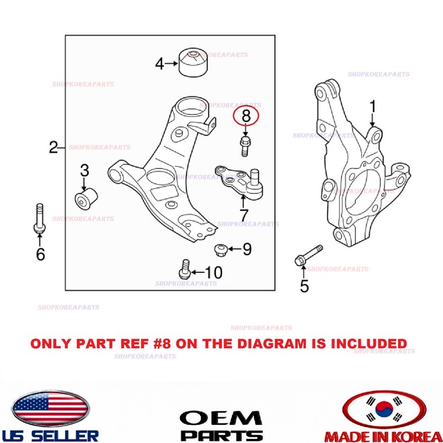 Hyundai OEM 11-13 Sonata Front Suspension-lower Ball Joint Bolt ...
