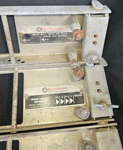VINTAGE ROCKWELL PORTER CABLE HINGE BUTT TEMPLATE & LENGTH SETTING JIG ...