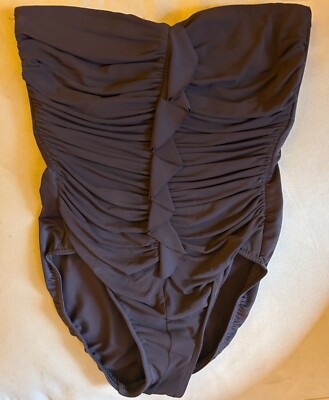 MIRACLESUIT Strapless Swimsuit Built in Bra Ruffle - Size 8 | eBay