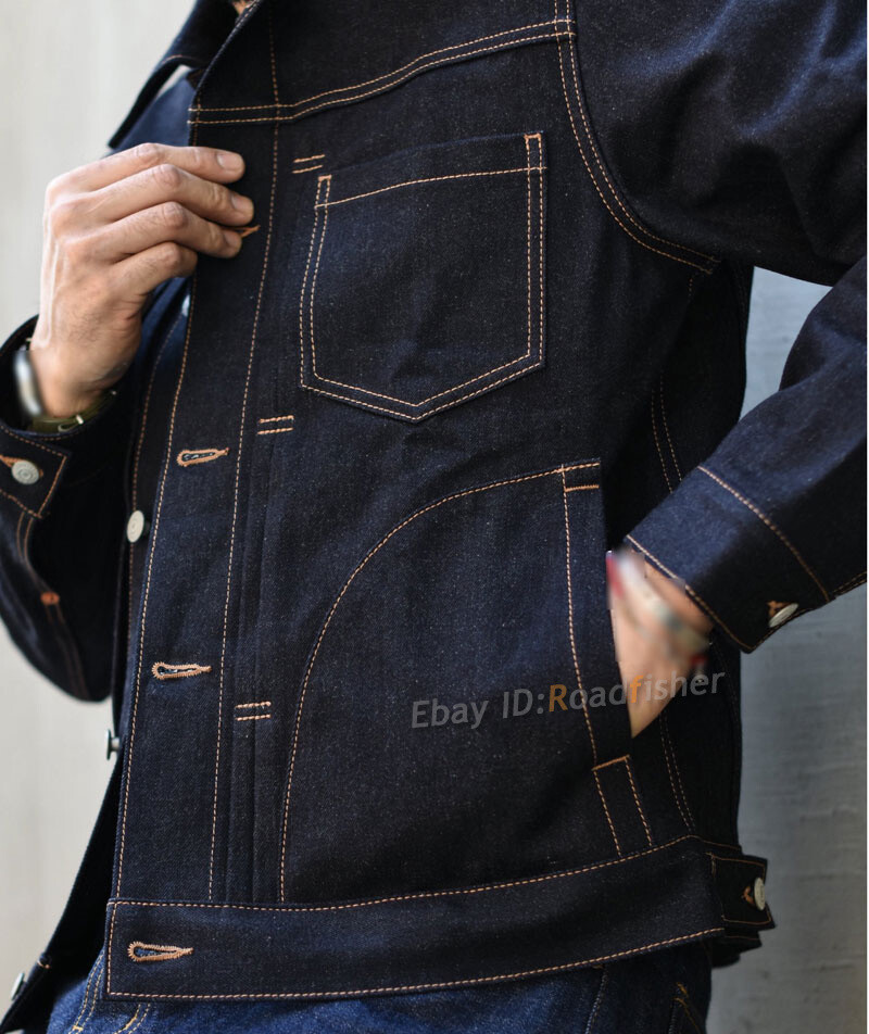 Vintage Work Jacket Mens Tooling Jeans Coat Denim Jacket Outwear Cotton ...