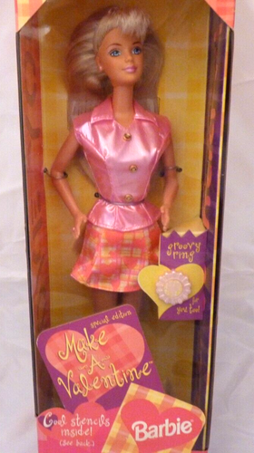 1998 Make-A-Valentine Barbie Doll w/Groovy Ring & Stencils - MIB - NRFB ...