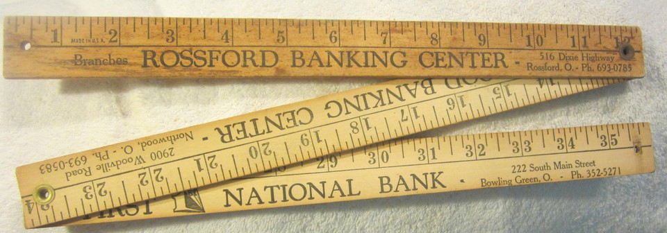 1 Rossford Ohio first national bank banking center folding yard stick ...