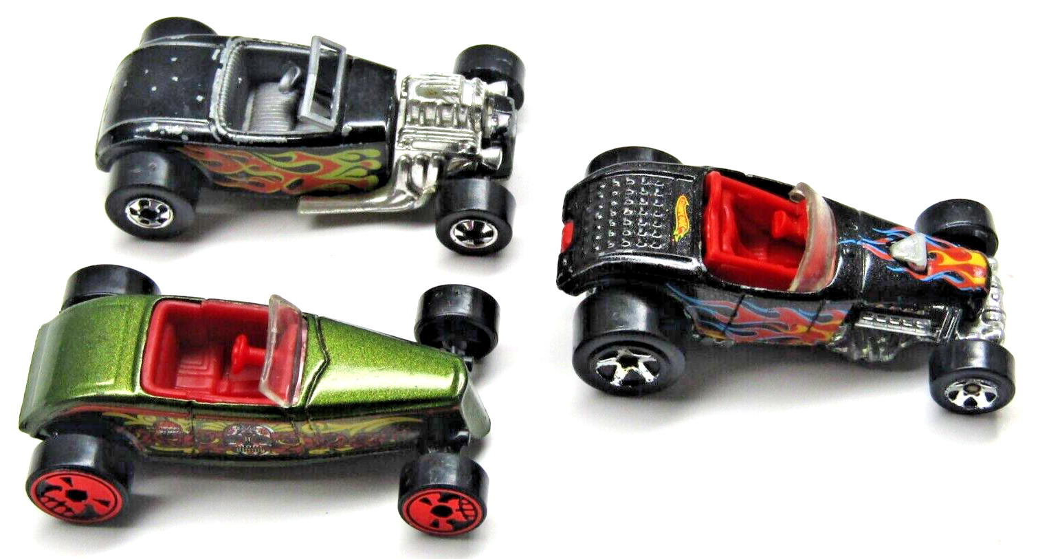 Hot Wheels Roadster Convertibles 30's Style Black Flames Green Ford Lot ...
