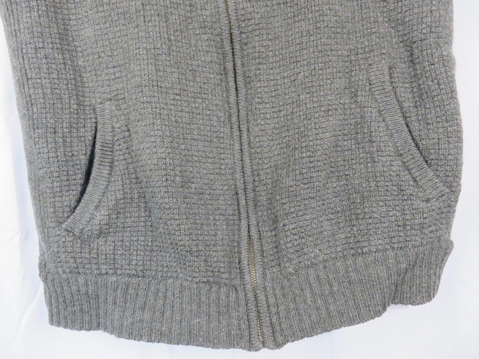 Pendleton Washable Wool Vest Green Knit Full Zip Fleece Lined Mens ...
