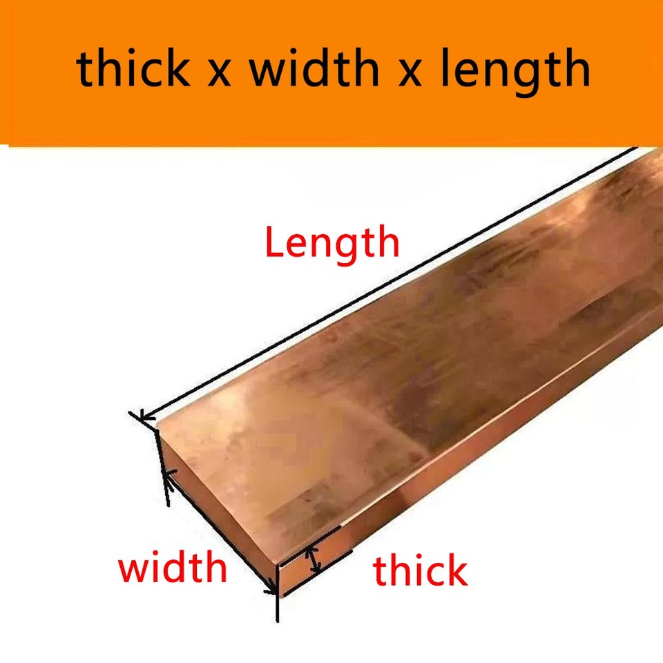 1pcs 100mm 99.9% Pure Copper C11000 Cu Metal Block Copper Flat Bar ...