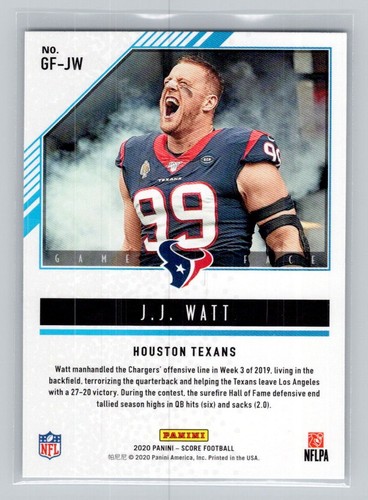 2020 Score #GF-JW J.J. Watt Game Face | eBay