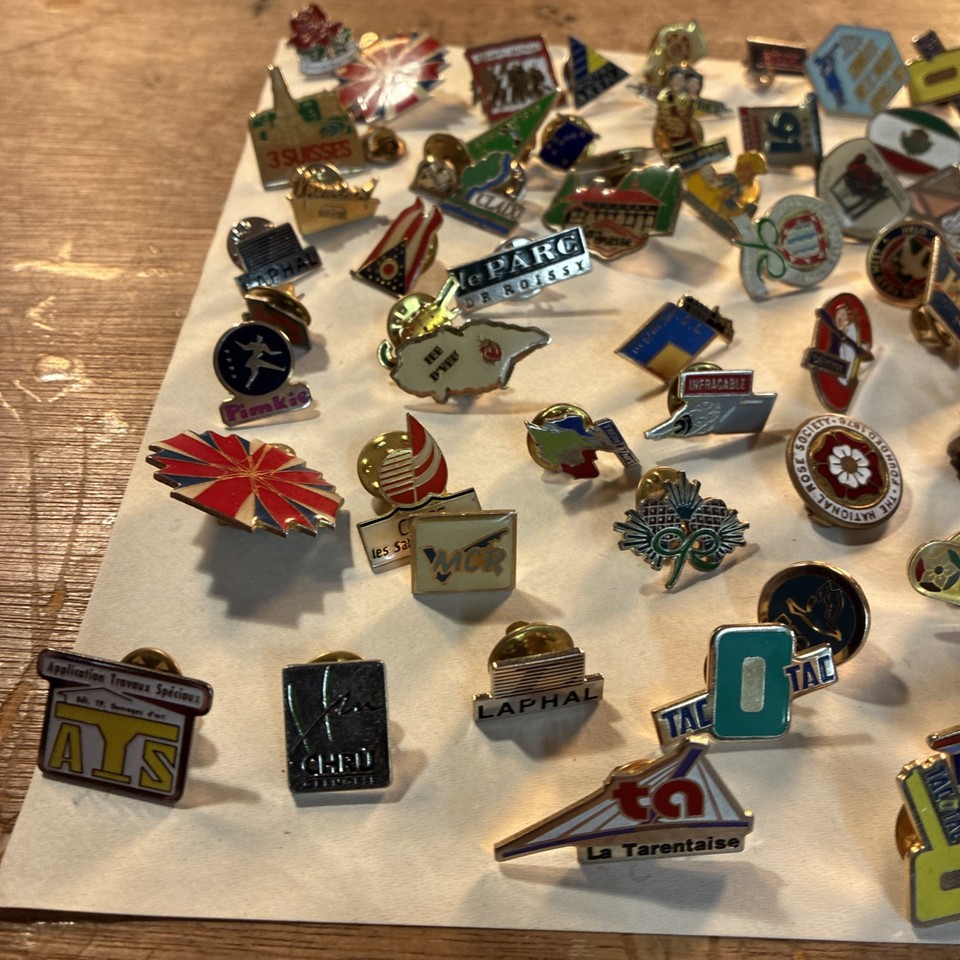 Classic Vintage Large Lot Off Mixed Pin Badges To Many To List Job Lot ...