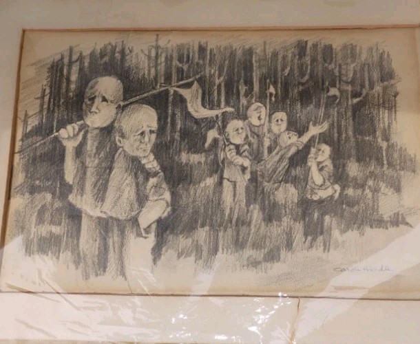 Antique ca. 1940's Original Jewish Pencil Drawing Holocaust Signed ...
