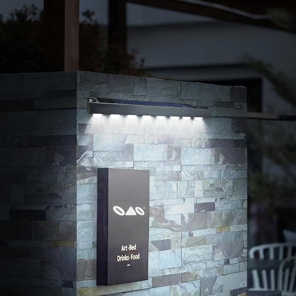 Solar Powered LED Light Sign House Street Door Address Plaque Number ...