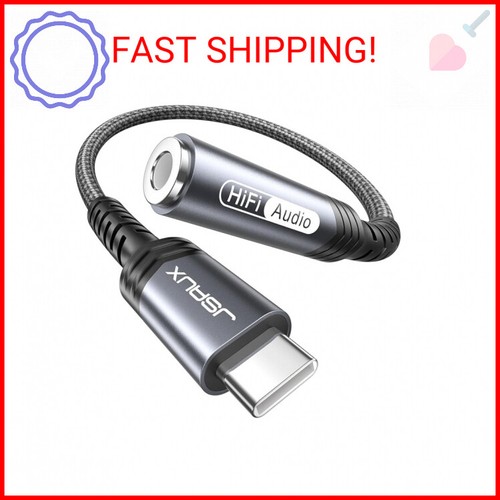 JSAUX USB Type C to 3.5mm Female Headphone Jack Adapter, USB C to Aux ...