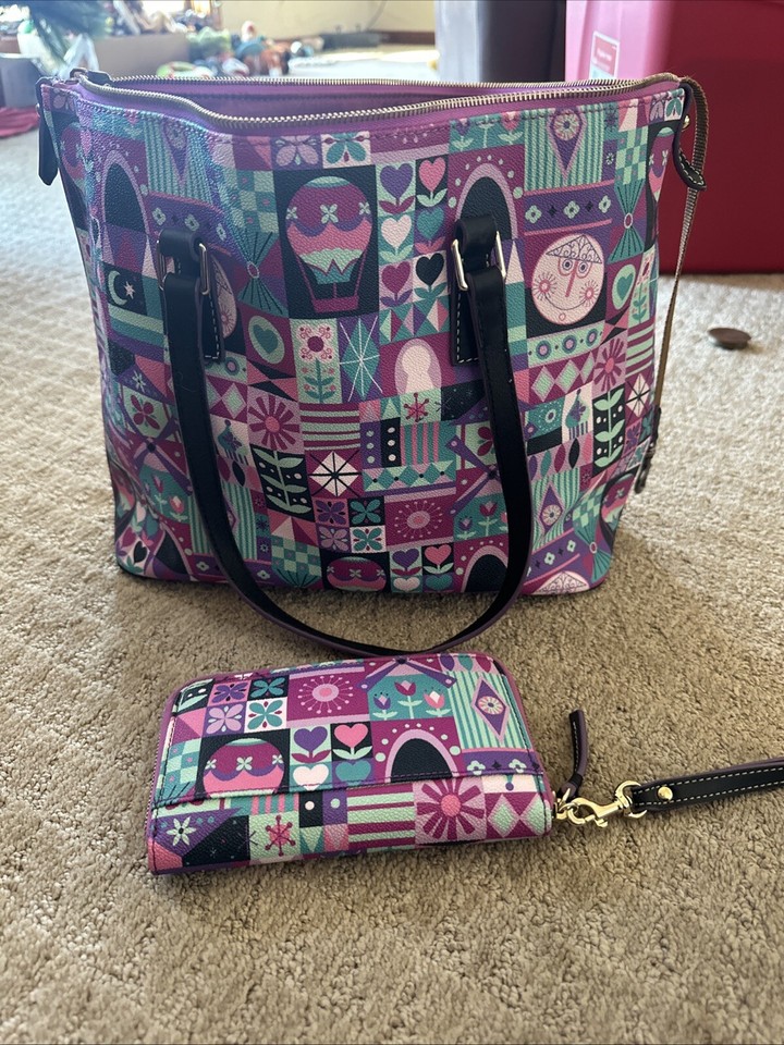 Dooney & Bourke Disney Small World Purse and Wallet (unused Left In ...