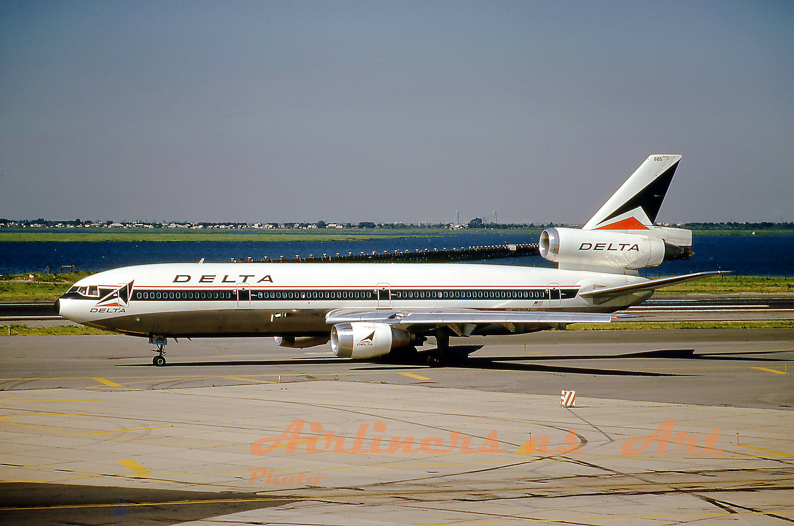 Delta Airlines Douglas DC-10-10 N605DA at JFK in July 1973 8"x12" Color ...