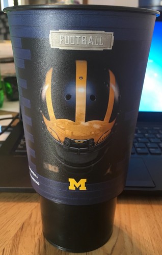 UNIVERSITY OF MICHIGAN 32OZ SOUVENIR CUP BEER DRINK BREW SUDS ...