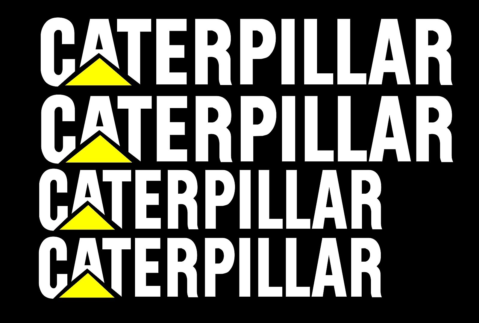 Caterpillar Stickers 2 x 600mm x 100mm, 2 x 500mm x 90mm White | eBay ...
