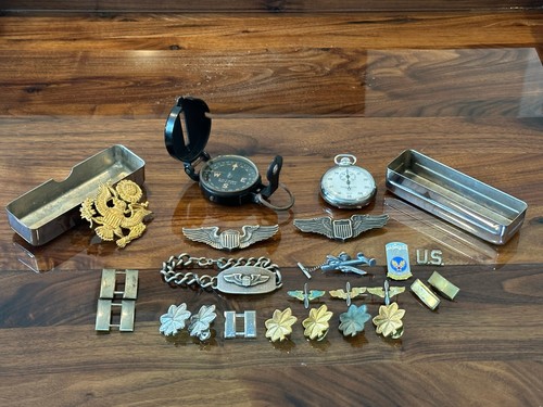 WW2 American Pilot Lot, B-24D, CBI-HPA, Silver Wings & ID, Compass ...